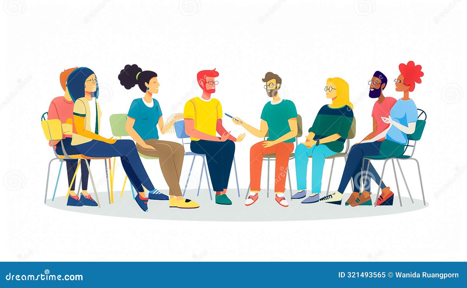 Group Learning a Language a Diverse Group of People Stock Illustration ...