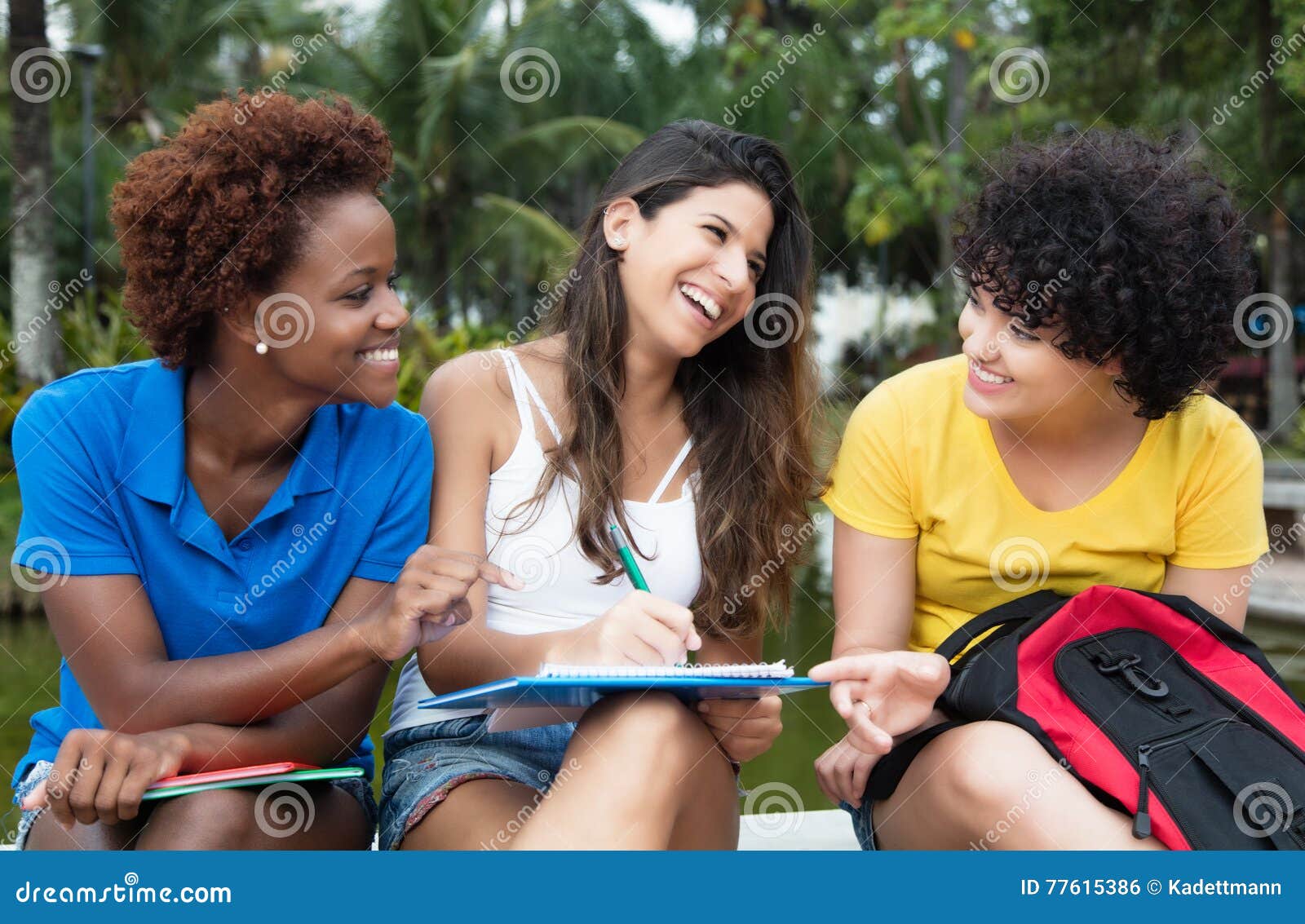 Group of Learning Multicultural Female Student Stock Photo - Image of ...