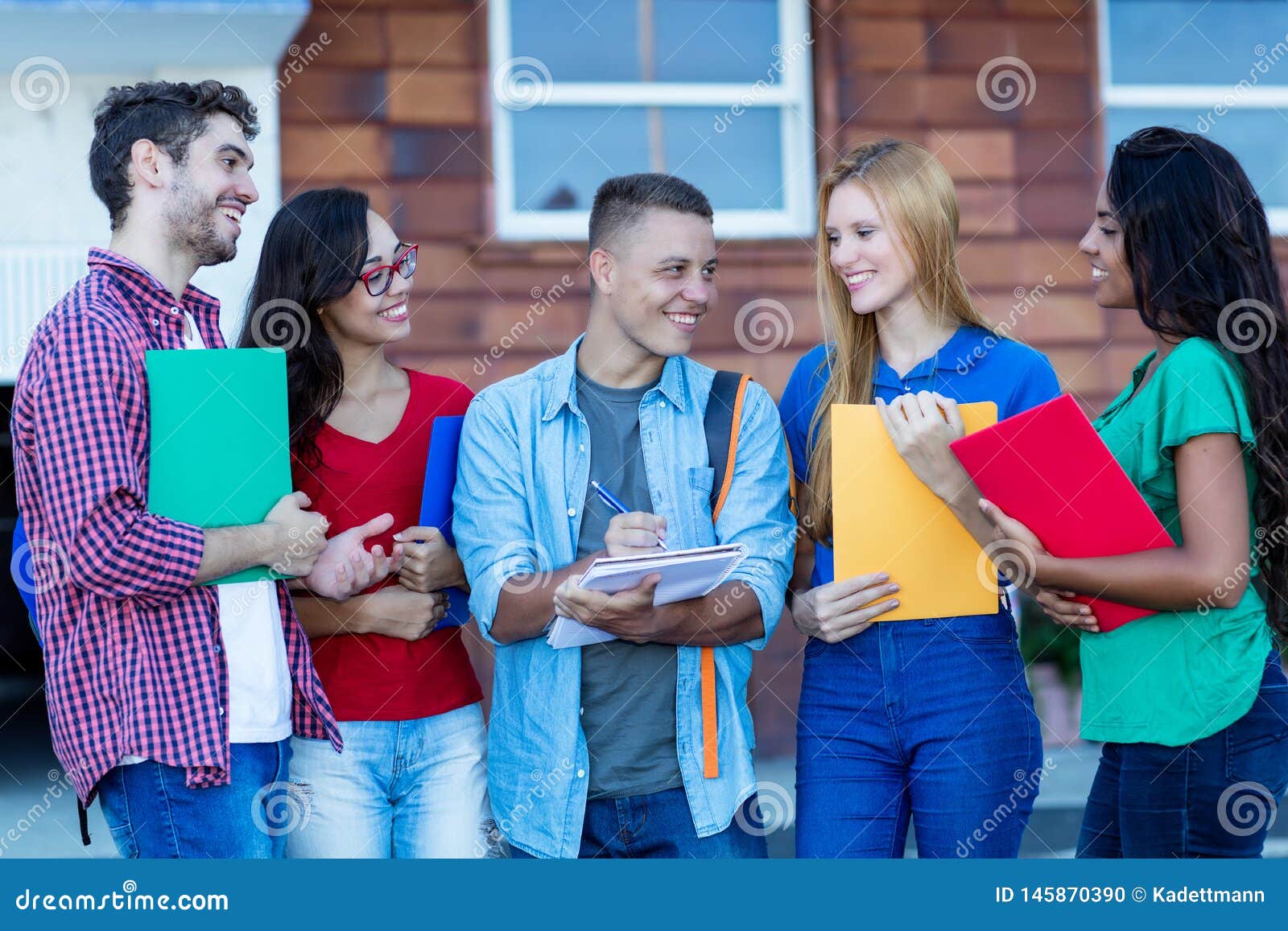 Group of Learning Students at Campus Stock Photo - Image of city ...