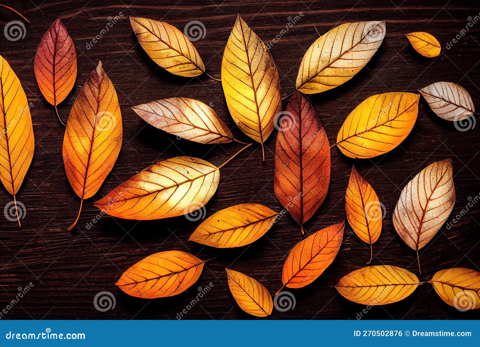 A Group of Leaves that are on a Table Together Stock Illustration ...