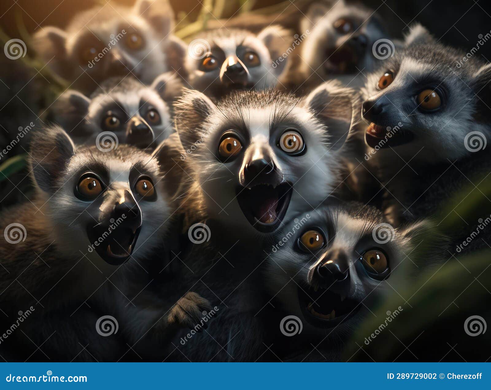 A group of lemurs stock photo. Image of summer, africa - 289729002