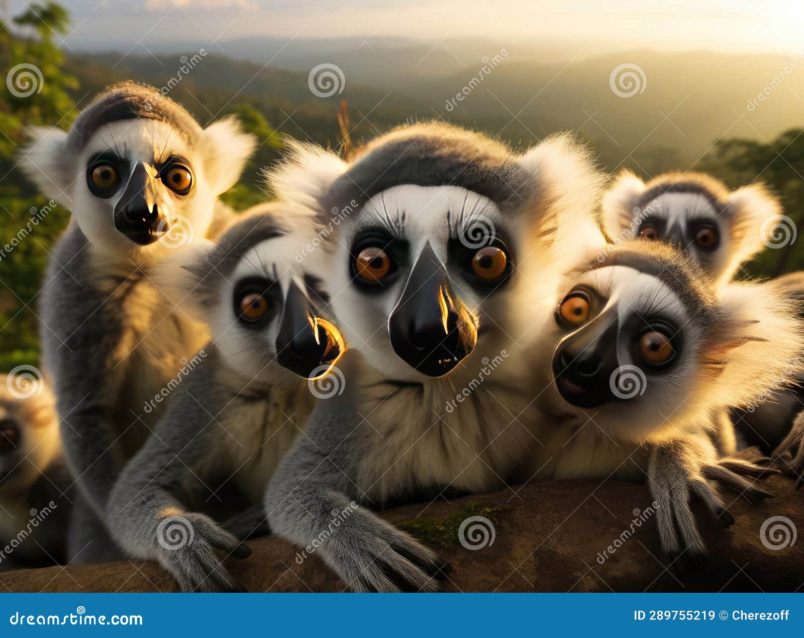 A group of lemurs stock image. Image of endangered, group - 289755219