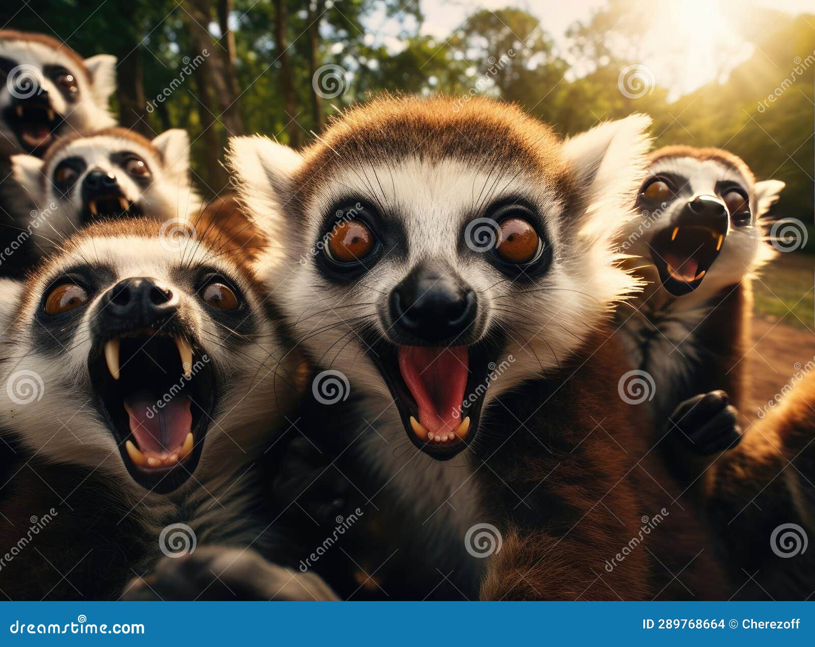 A group of lemurs stock photo. Image of wildlife, africa - 289768664