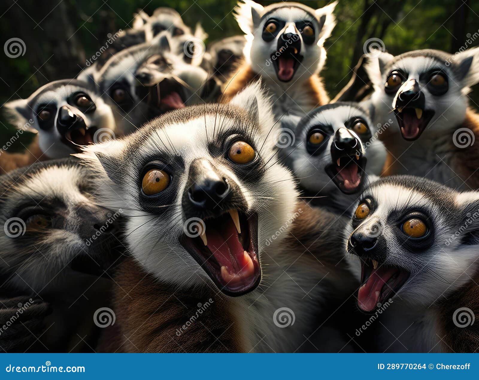 A group of lemurs stock photo. Image of cute, grey, primate - 289770264