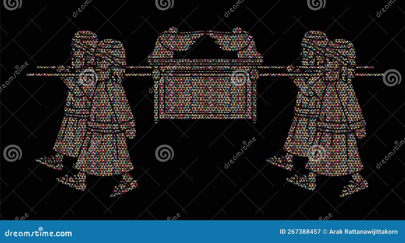 Group Of Levi Carrying Ark Of The Covenant Cartoon Graphic Vector ...