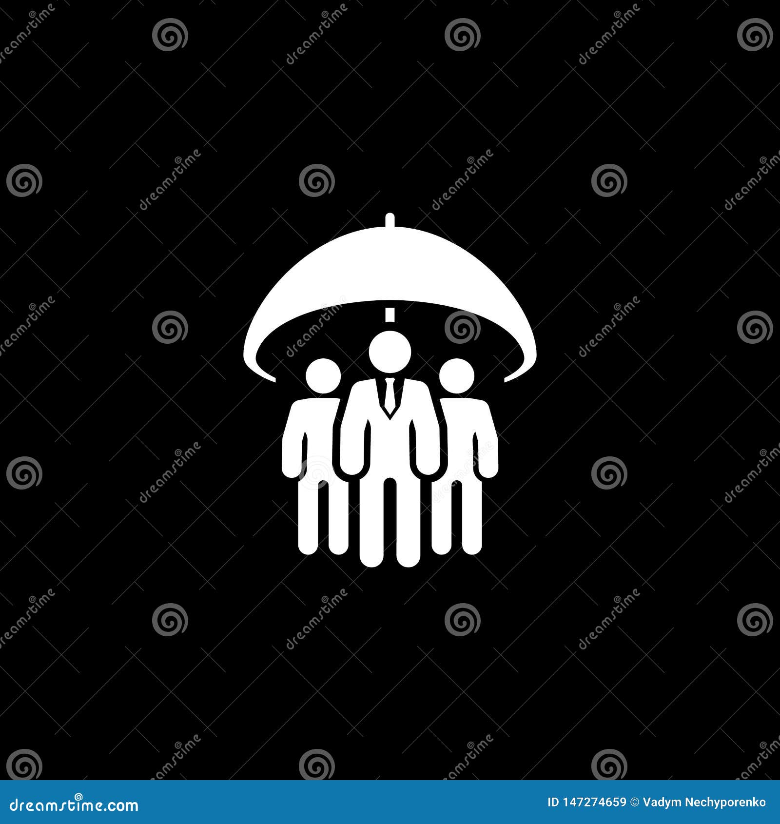 Group Life Insurance Icon. Flat Design Stock Illustration ...