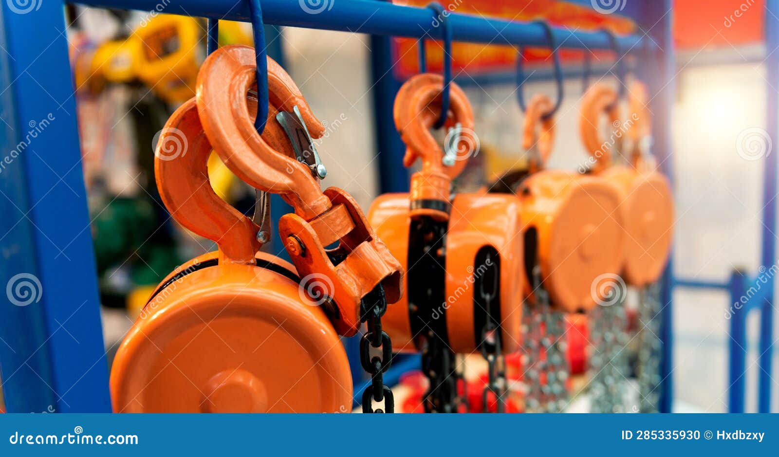 Lifting Hooks Equipment with Chains Stock Photo - Image of hanging ...