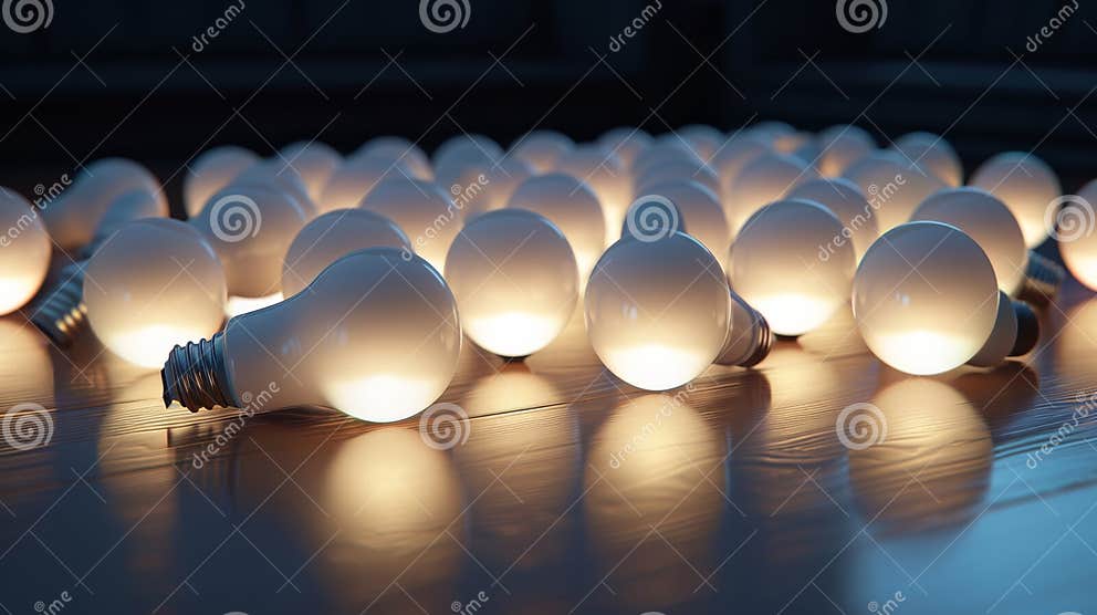 A Group of Light Bulb Delegates are Gathered Around a Brainstorming ...