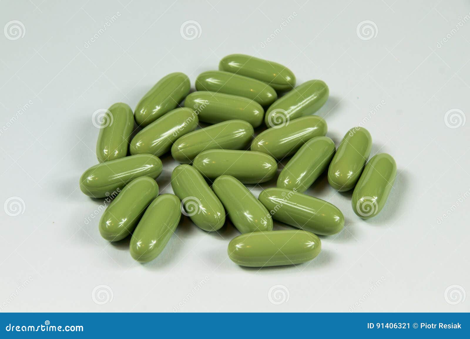 Group of Light Green Soft Gelatine Capsules. Stock Image - Image of ...