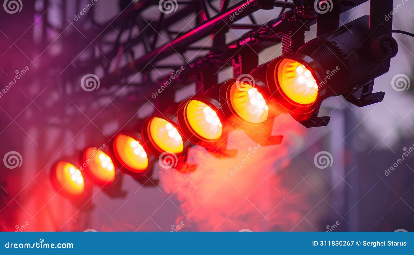 A Group of Lights that are Lit Up on a Stage, AI Stock Image - Image of ...