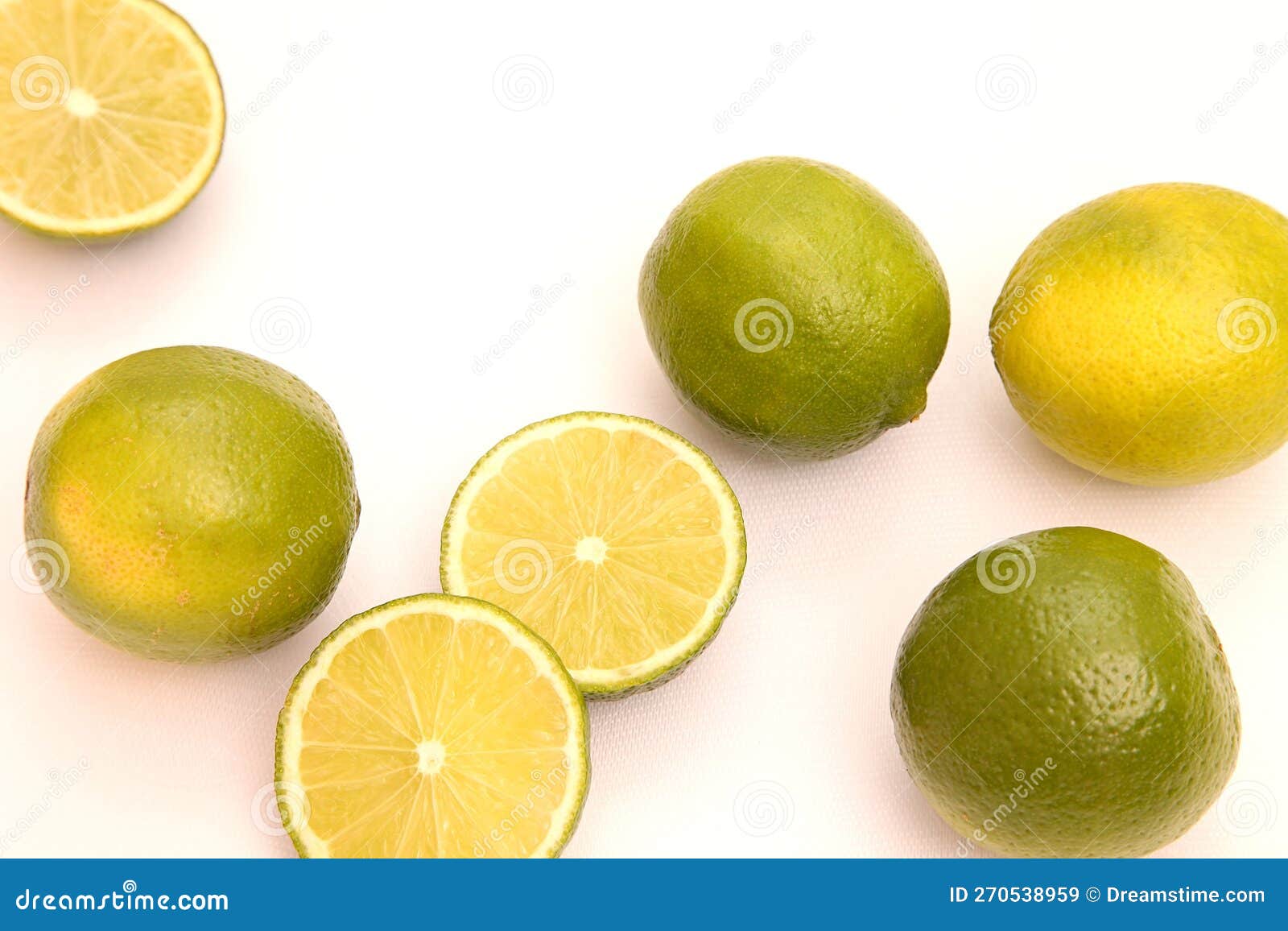 A Group of Limes, on a White Surface, in a Circle Stock Image - Image ...