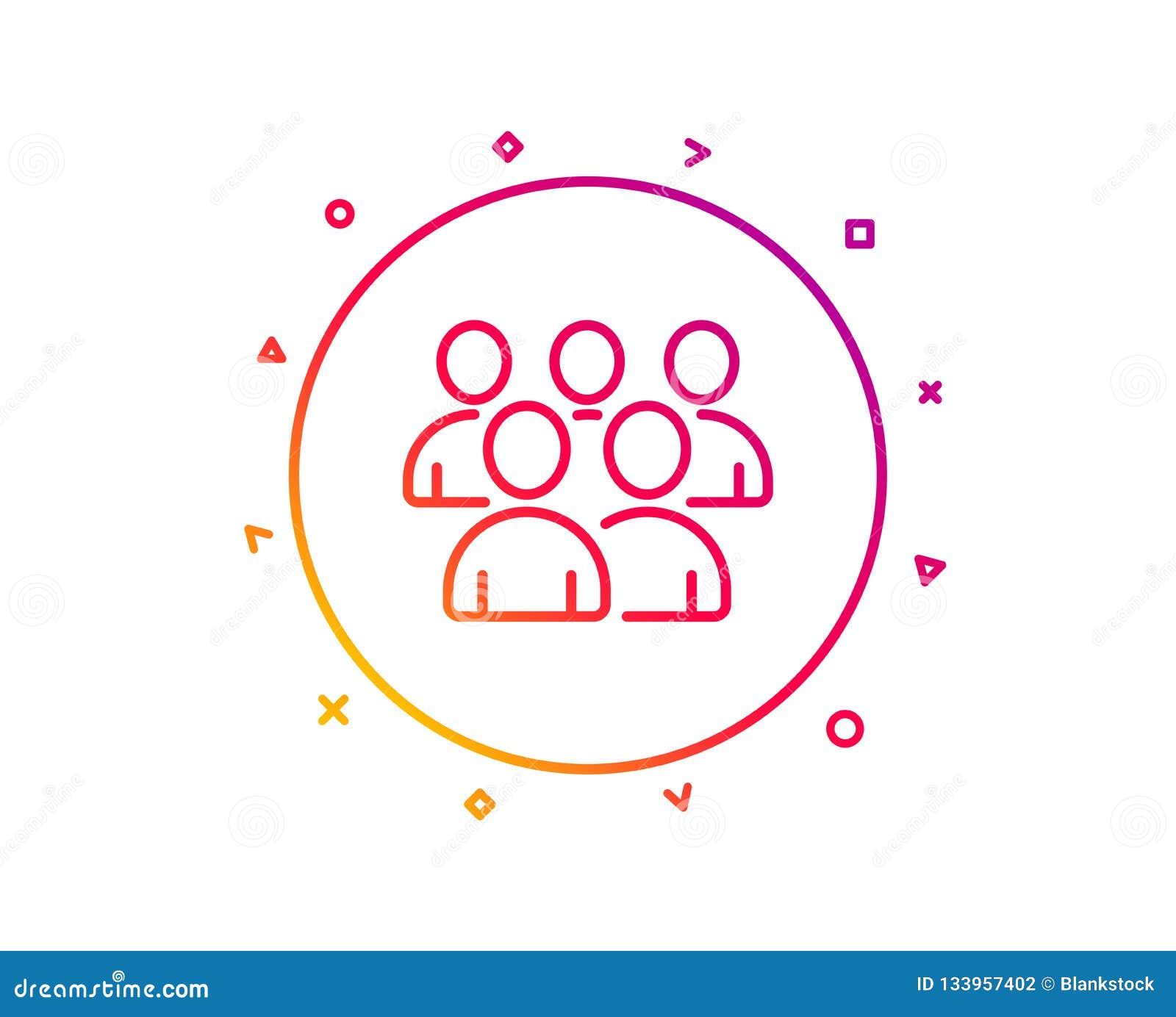 Group Line Icon. Business Management Sign. Vector Stock Vector ...