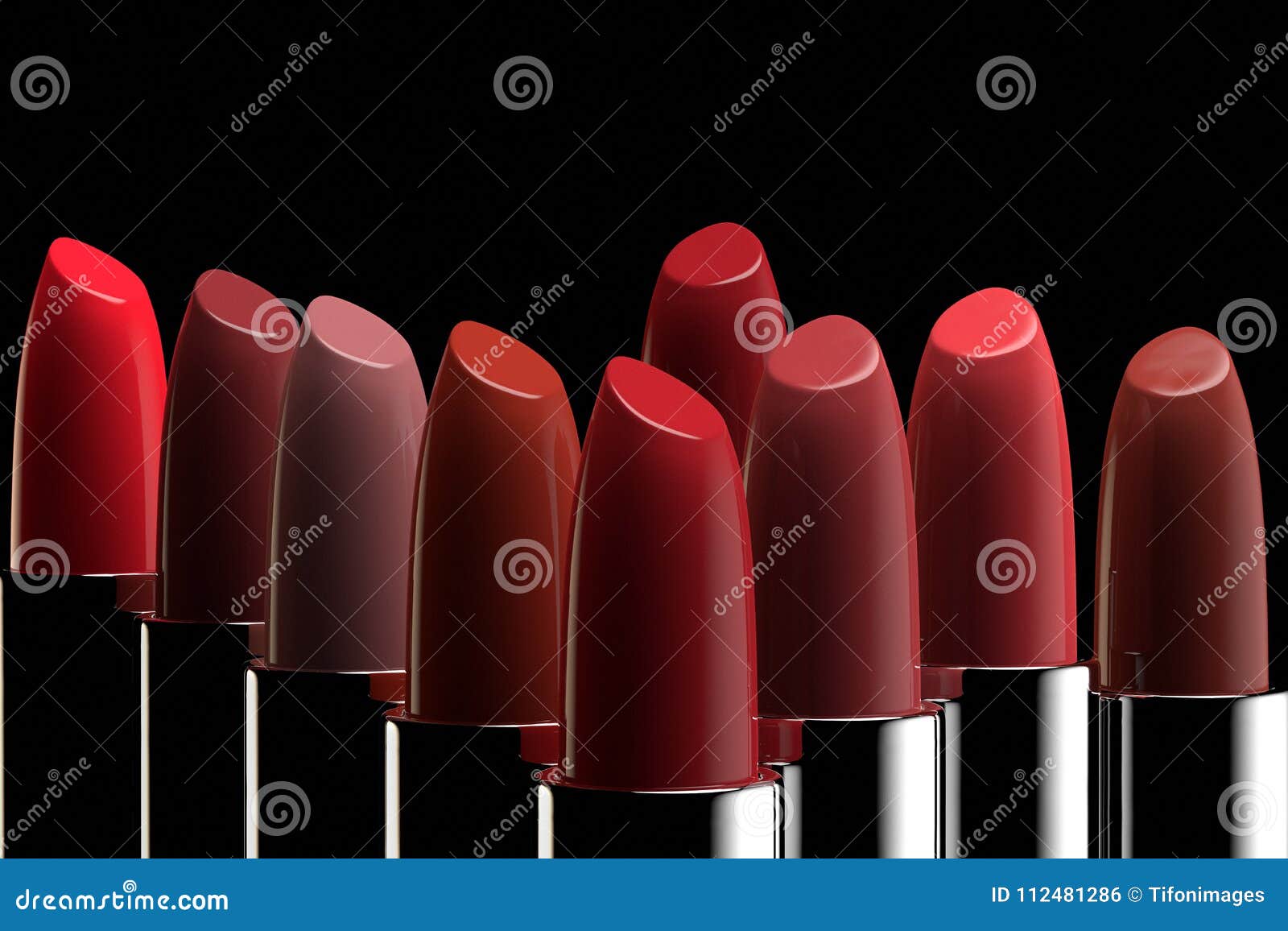 A Group of Lipsticks of Different Colors Stock Illustration ...