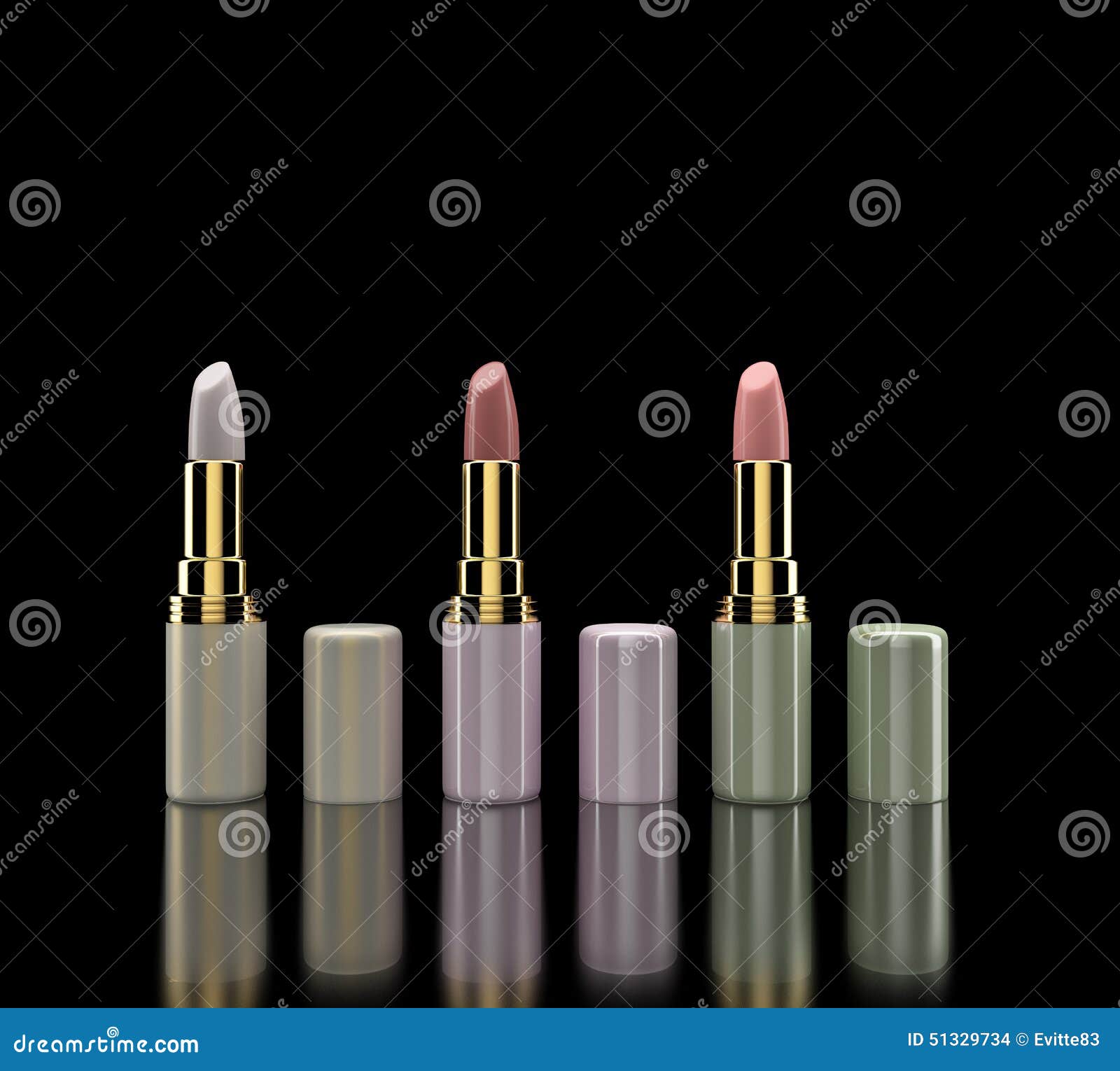 Group of Lipsticks. Make-up Stock Illustration - Illustration of ...