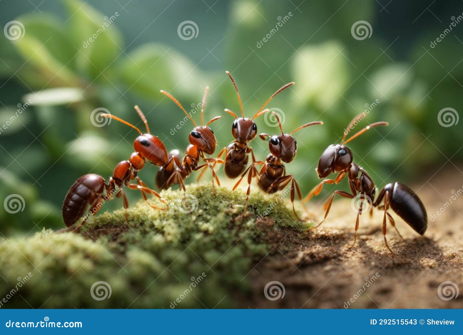 Group of Little Ants Working Together, AI Generated Stock Image - Image ...