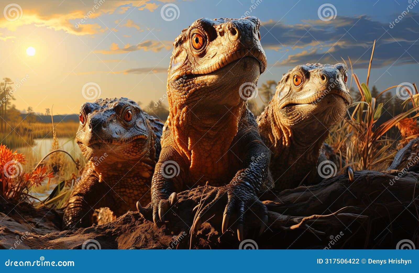 Group of Lizards Sitting Together Stock Photo - Image of companionship ...