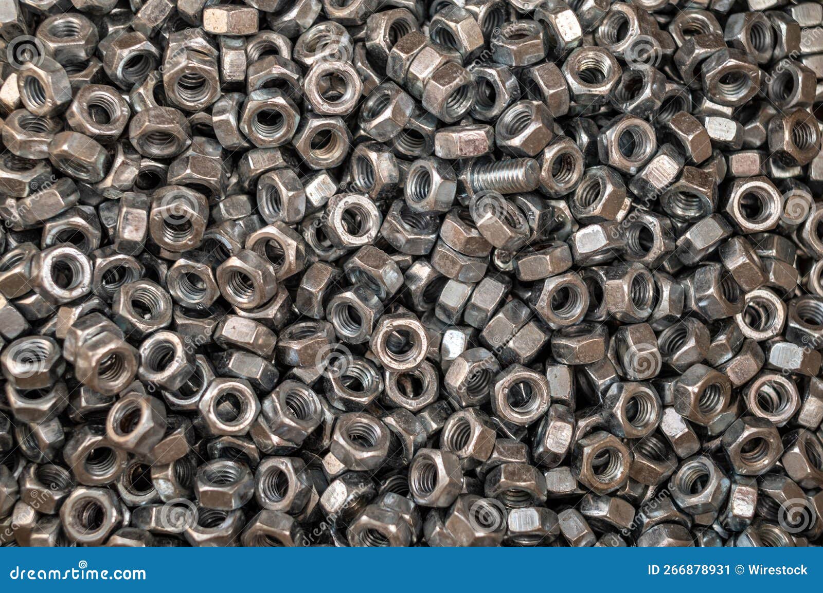 Group of Lock Nuts with Serrated Flanges Made of Iron. Stock Image ...