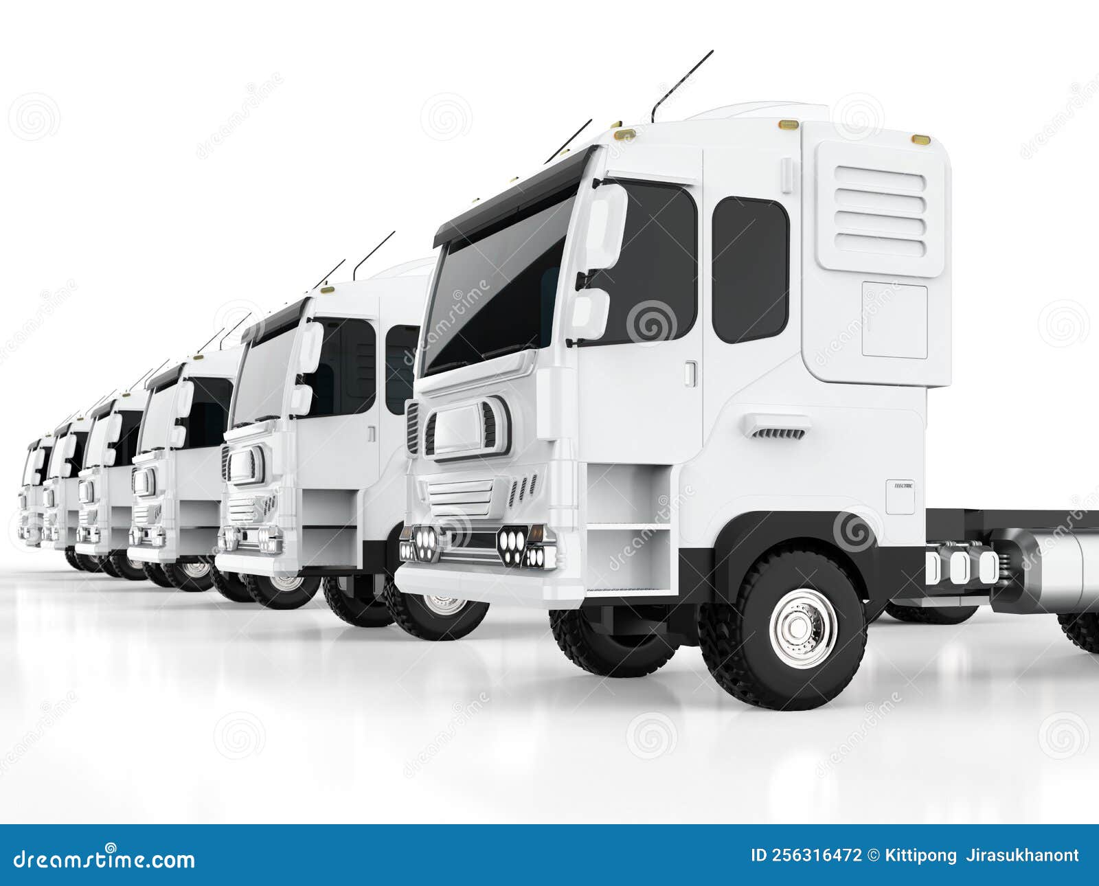 Ev Logistic Trailer Truck Or Electric Vehicle Lorry At Container ...