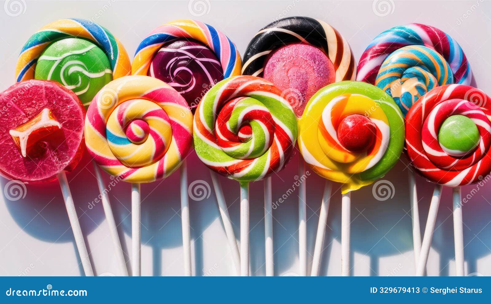 A Group of Lollipops with Different Colors and Designs, AI Stock Image ...