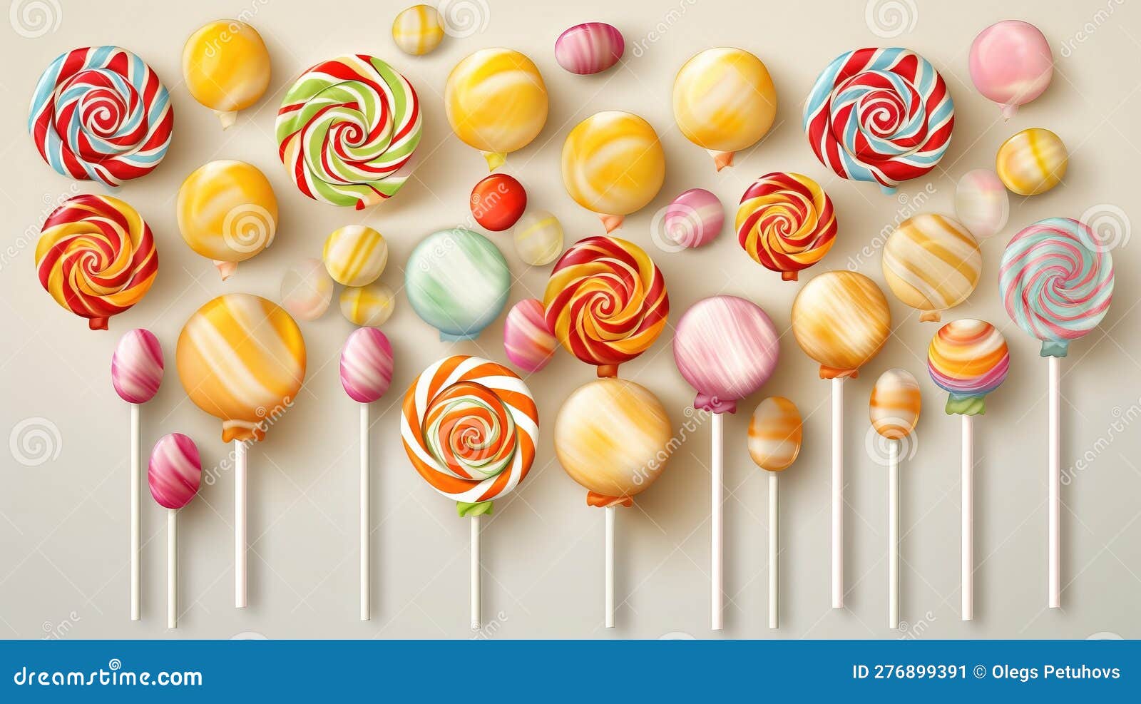 A Group of Lollipops Sitting on Top of Each Other Stock Illustration ...