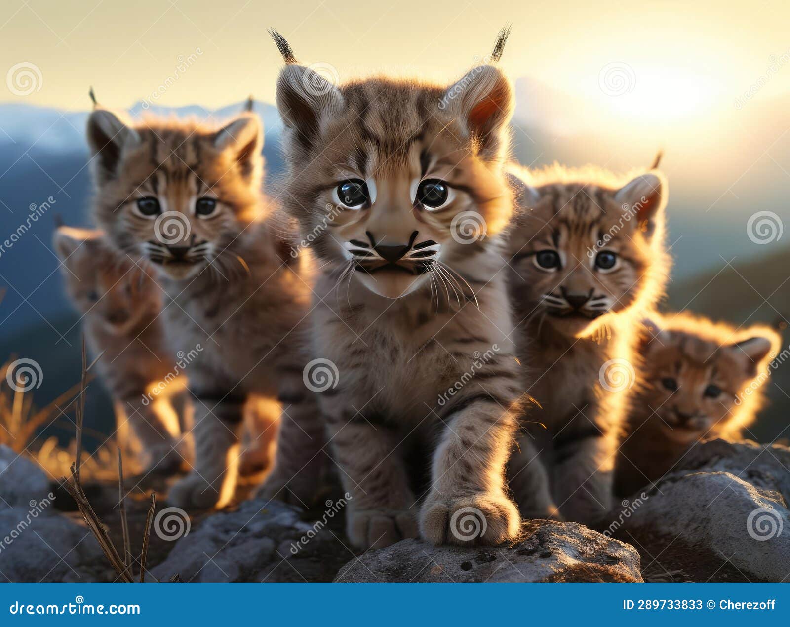 A group of lynxes stock image. Image of group, nature - 289733833