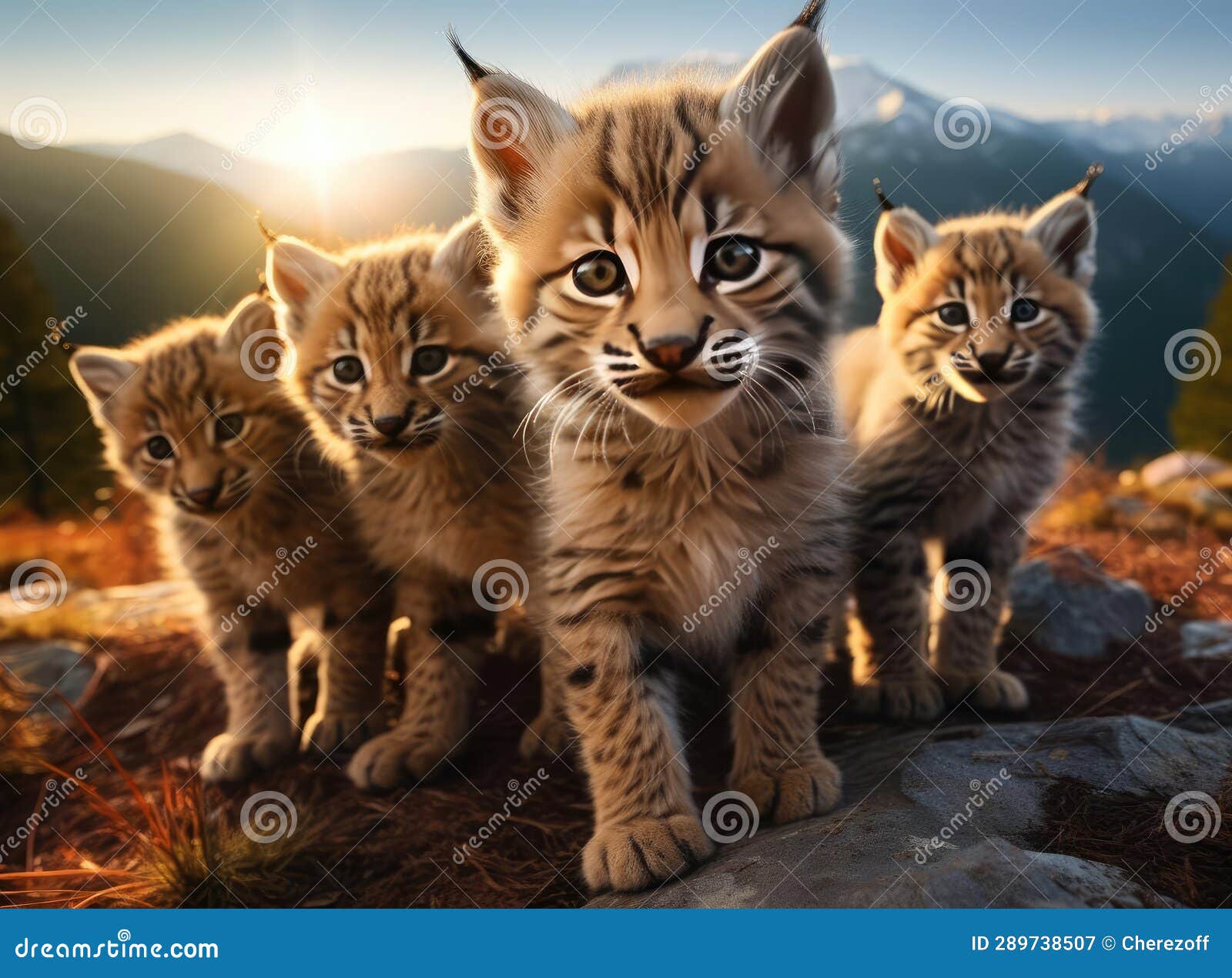 A group of lynxes stock image. Image of leopard, forest - 289738507