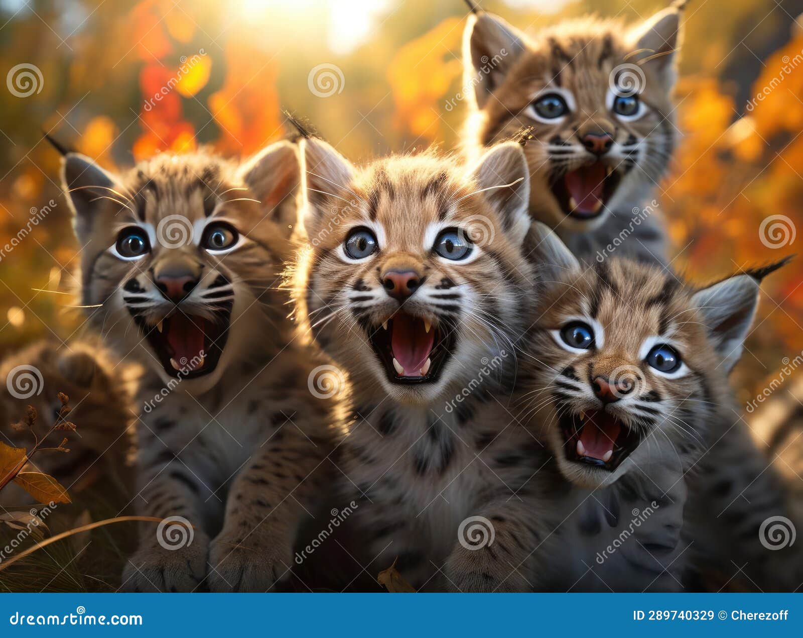 A group of lynxes stock image. Image of family, cheetah - 289740329