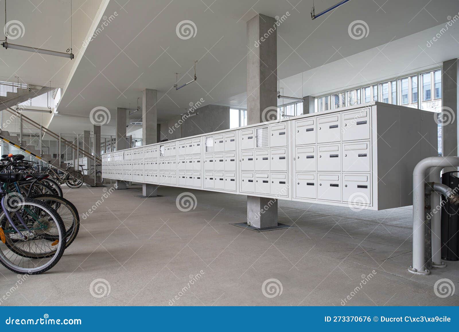 Group of Metallic Letterboxes Stock Photo - Image of office, house ...