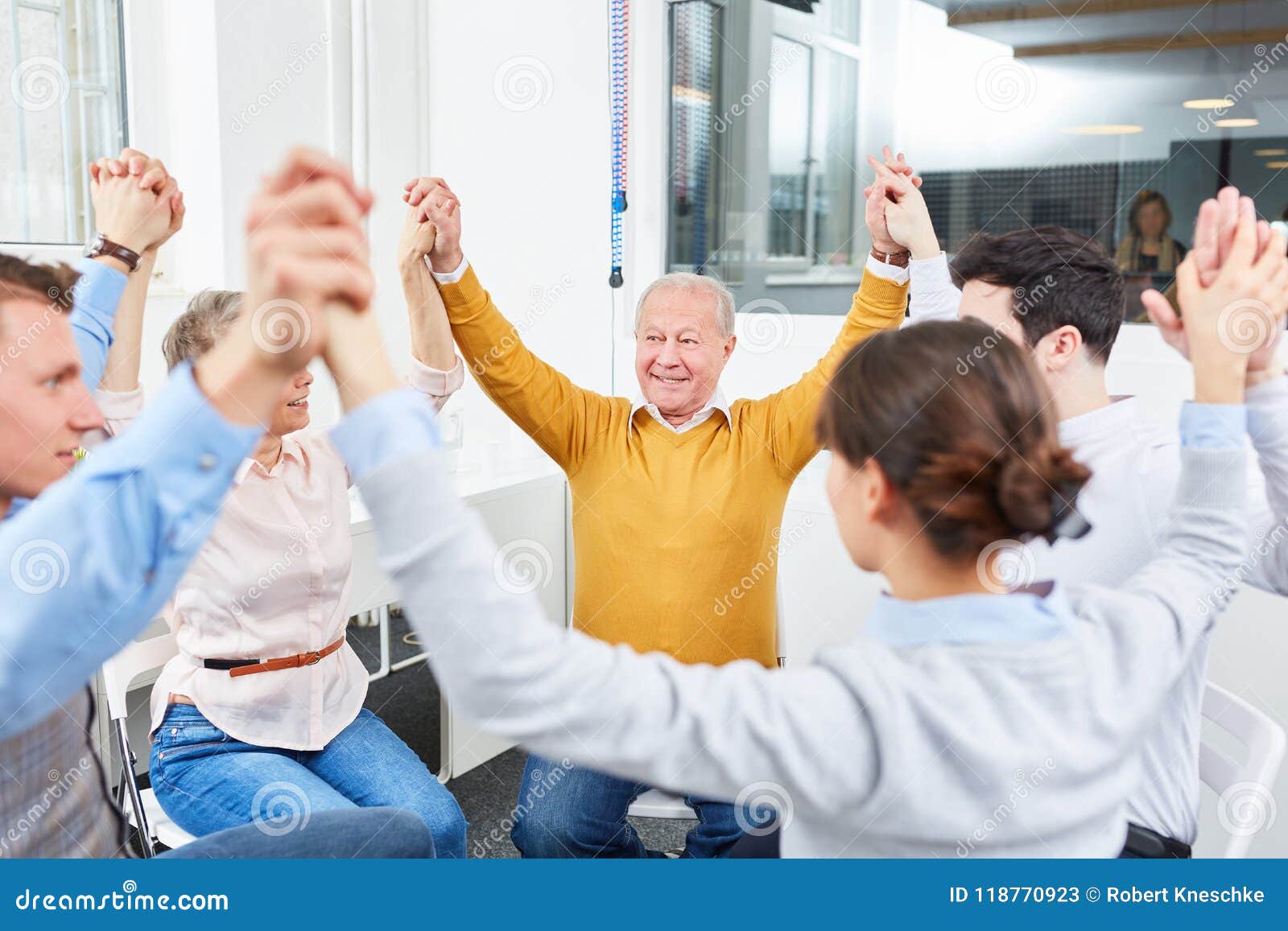Group Makes Team Building Exercise Stock Image - Image of inspiration ...