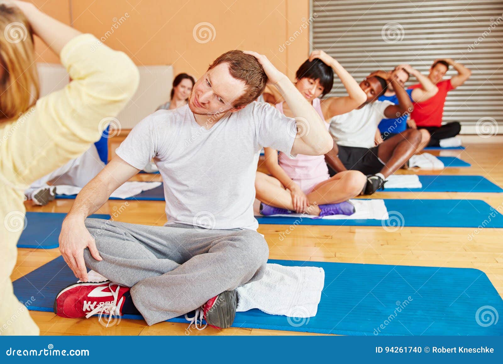 Group Making Exercise during Pilates Class Stock Photo - Image of ...