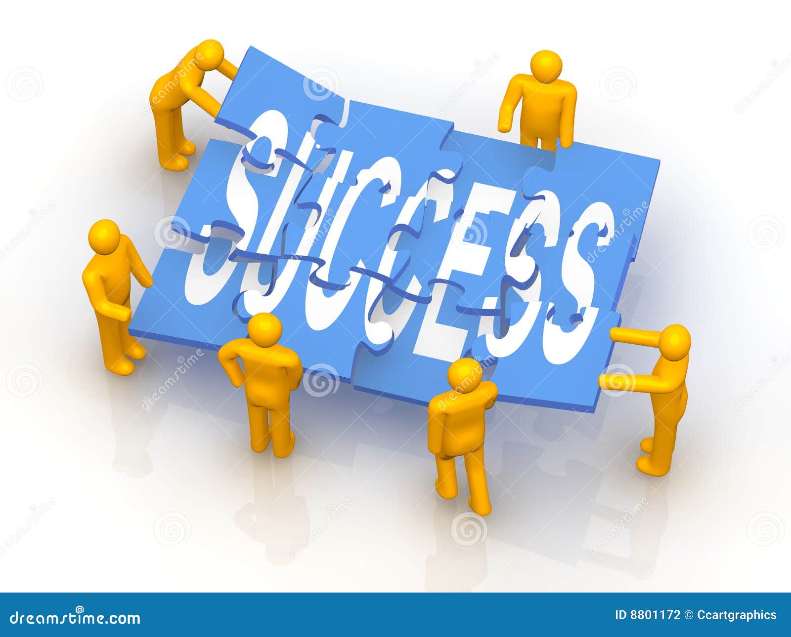 Group of Man Assembling Success Puzzle Stock Illustration ...