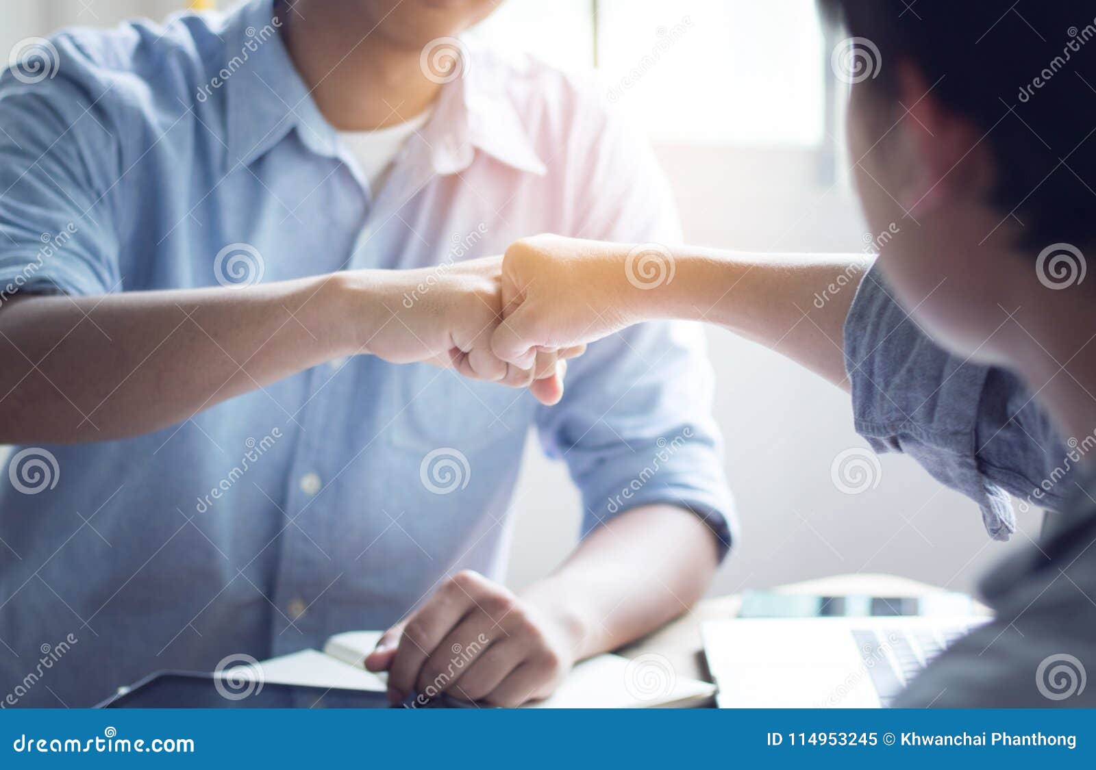 Group of Man Punch in Office, Teamwork Concept Stock Image - Image of ...