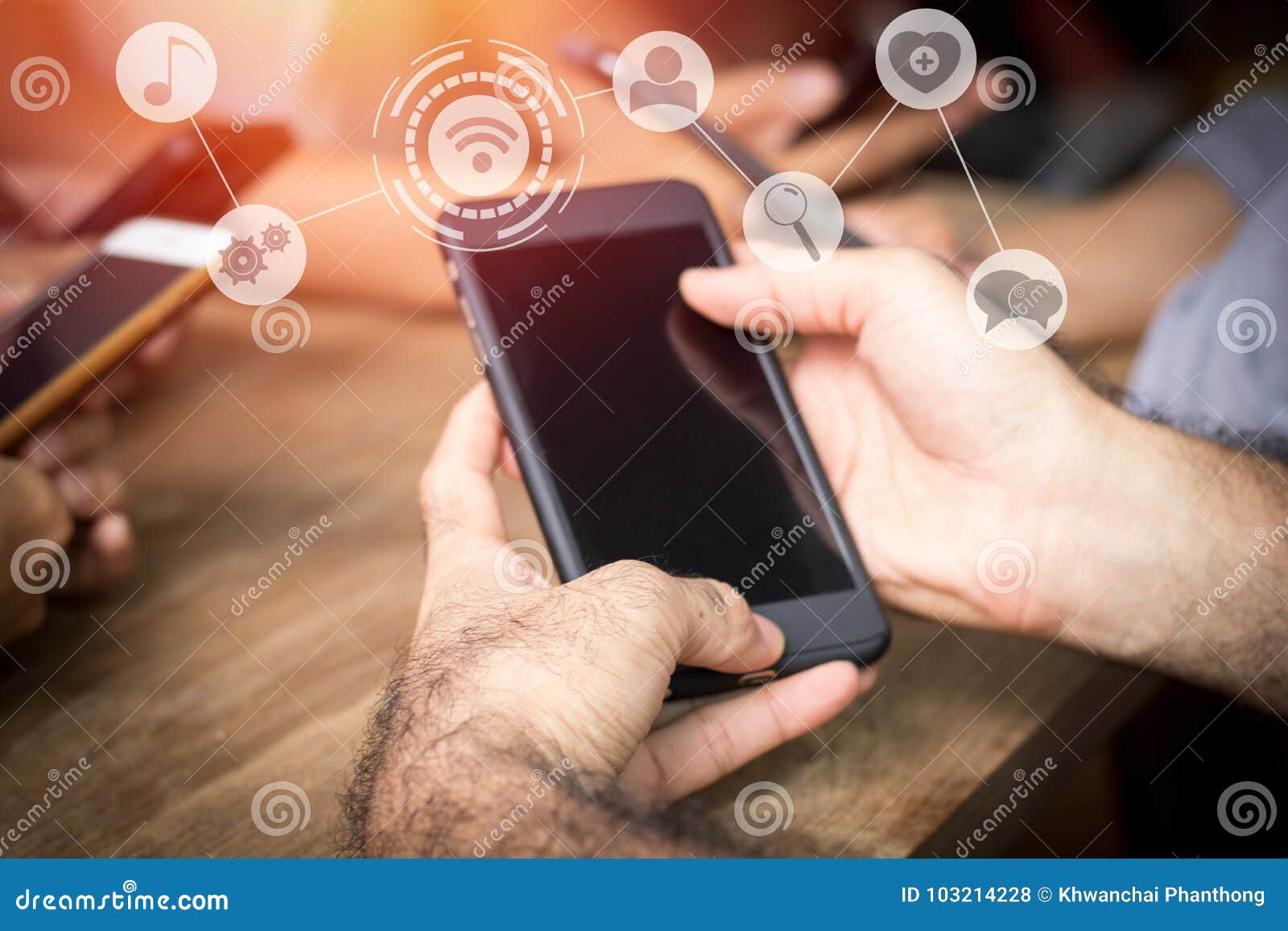 Men Use Phone, Concept As Internet and Network Stock Photo - Image of ...