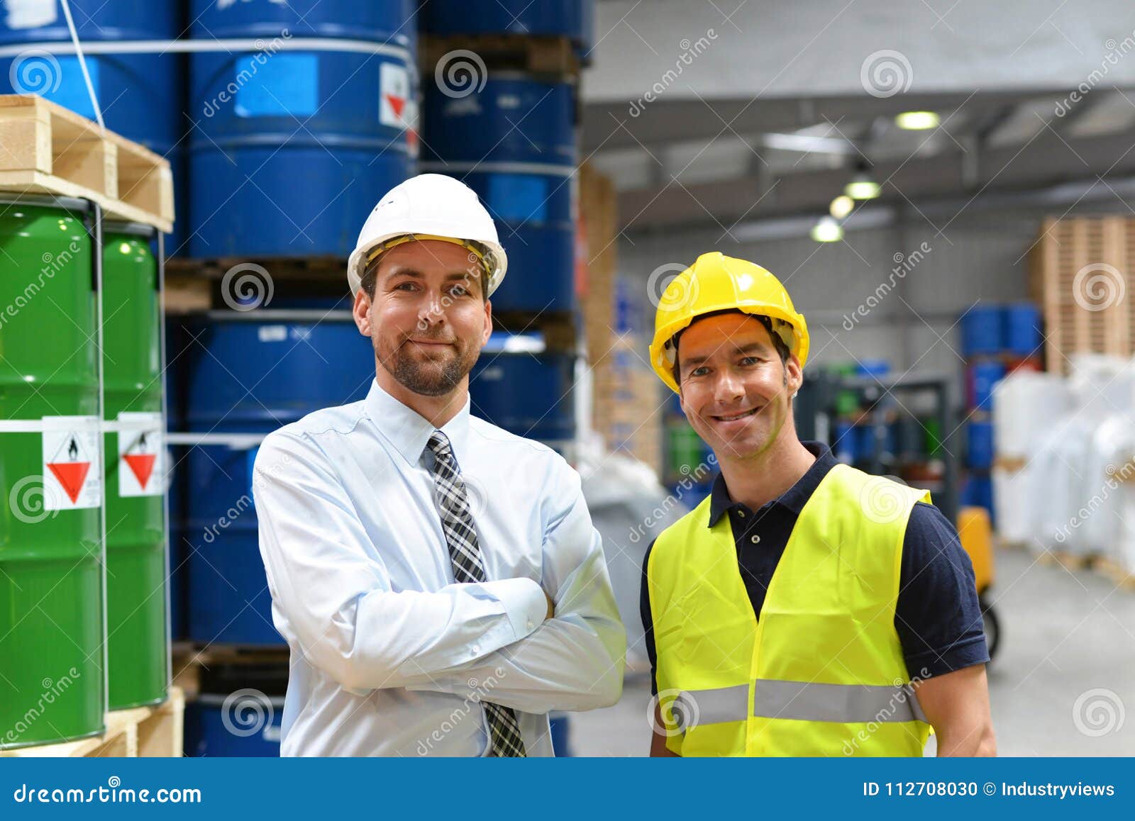 Group of Manager and Worker in the Logistics Industry Work in a Stock ...