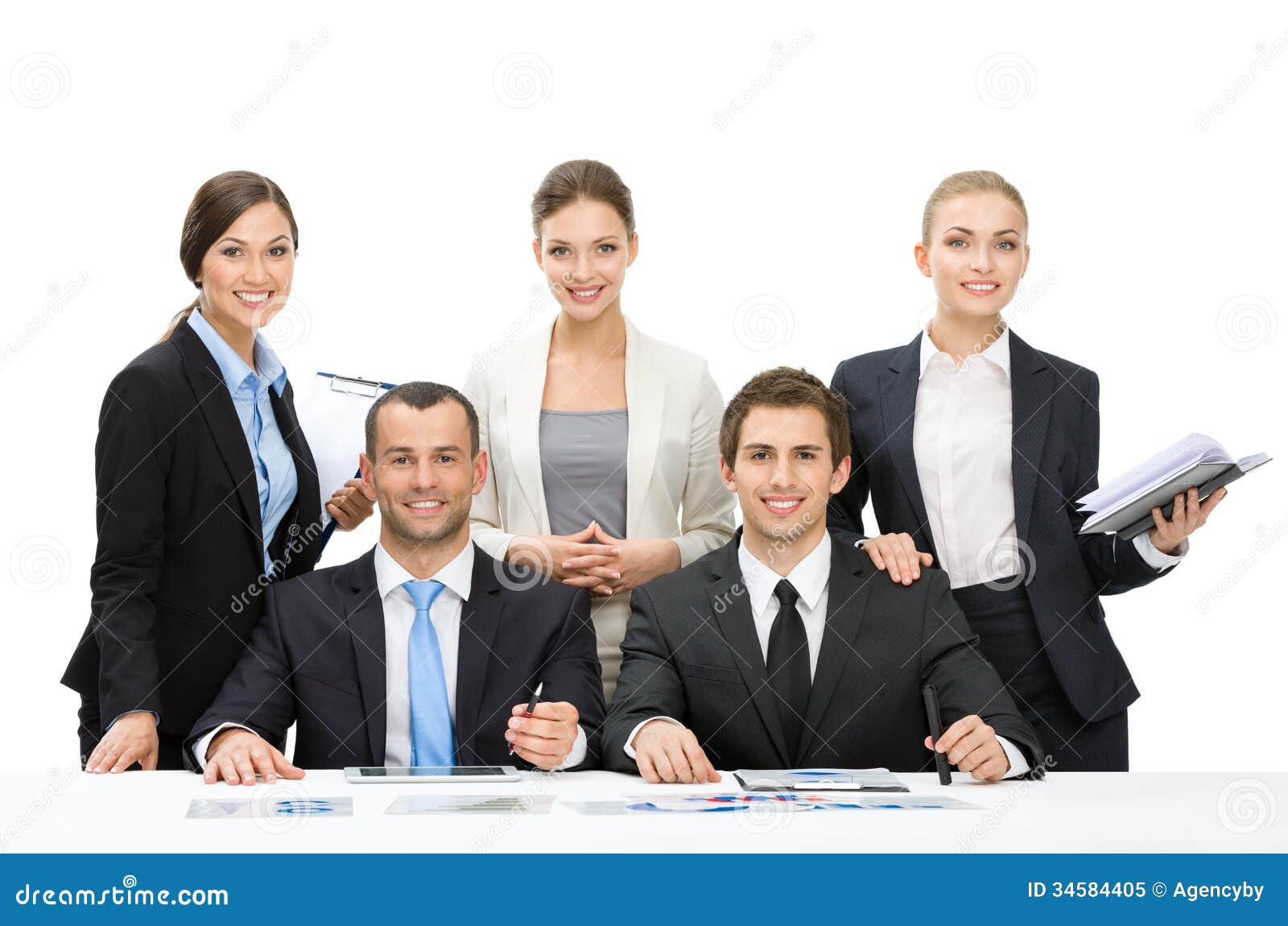 Group of Managers Debating while Sitting at the Table Stock Image ...