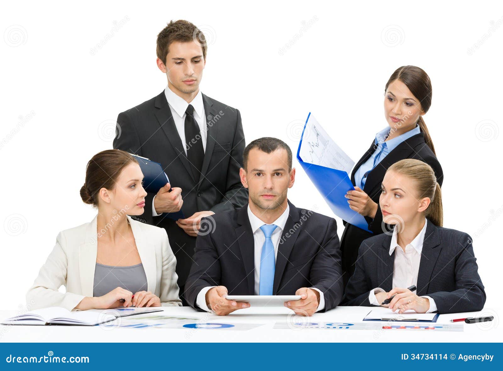 Group of Managers Discussing Stock Photo - Image of businesswoman ...