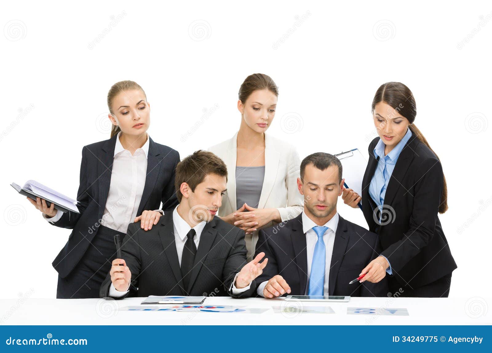 Group of managers working stock image. Image of colleague - 34249775