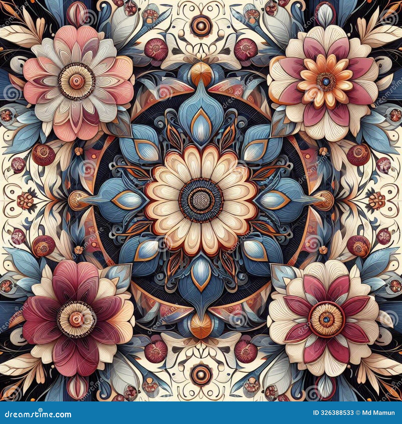 Group of mandala flower stock illustration. Illustration of graphic ...