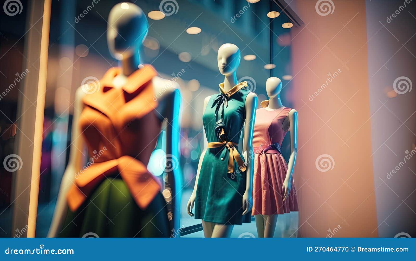 A Group of Mannequins that are Standing in Front of a Store Window with ...