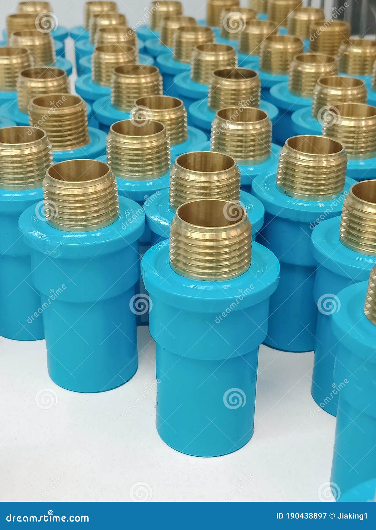 Group of Blue PVC, Straight Joint, External Thread Stock Image - Image ...
