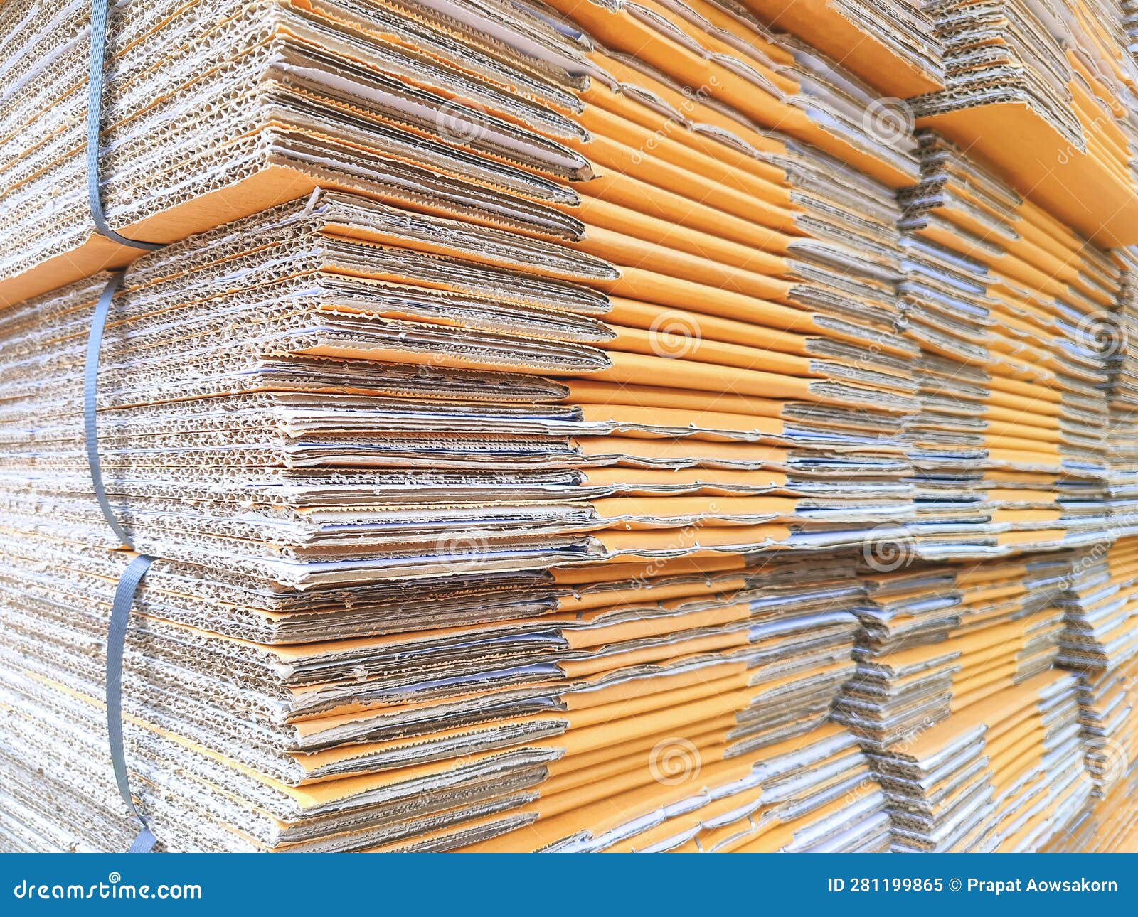 Group of Many Brown Foldable Cardboard Boxes Stacked for Packaging in ...