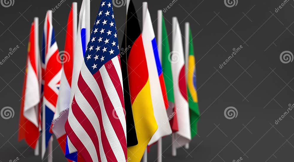 Group many flag countries stock illustration. Illustration of ...