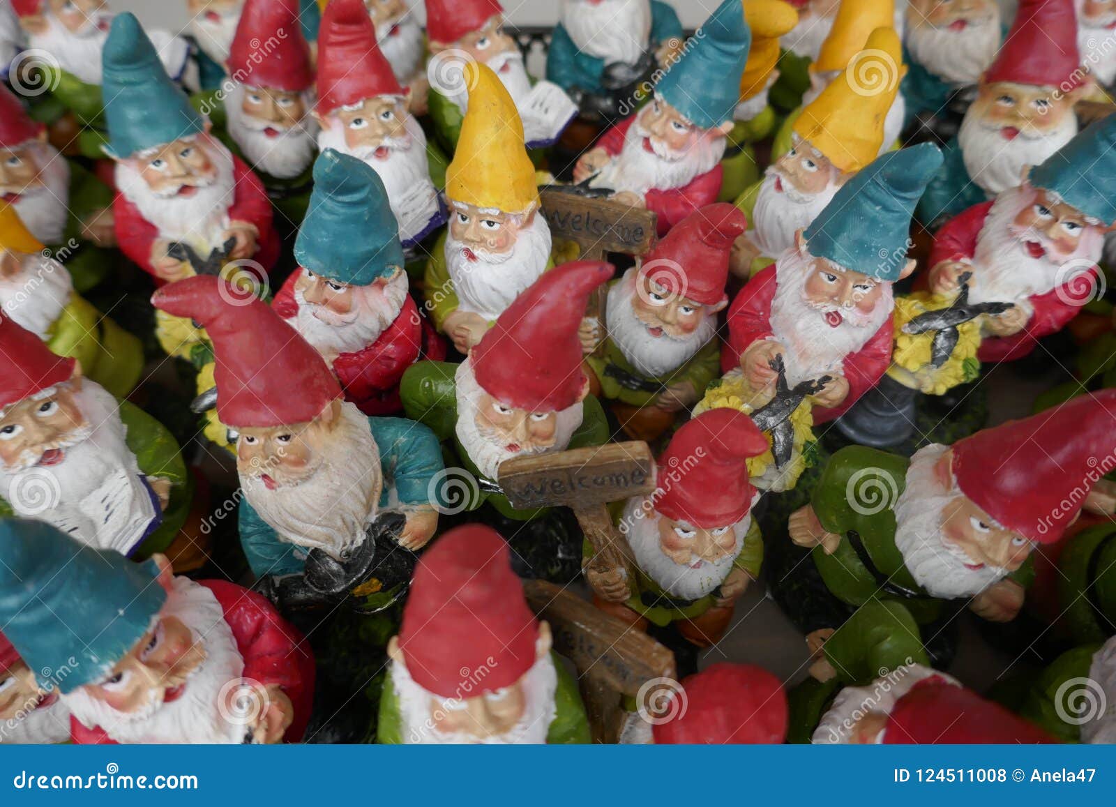 Many little garden gnomes stock photo. Image of dwarf - 124511008