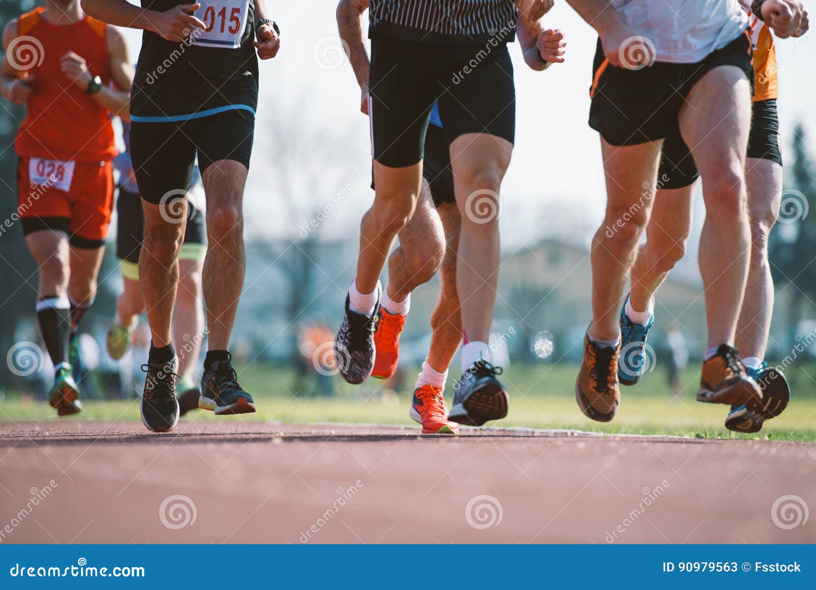 Group of Marathon Racers Runningon the Track Stock Image - Image of ...