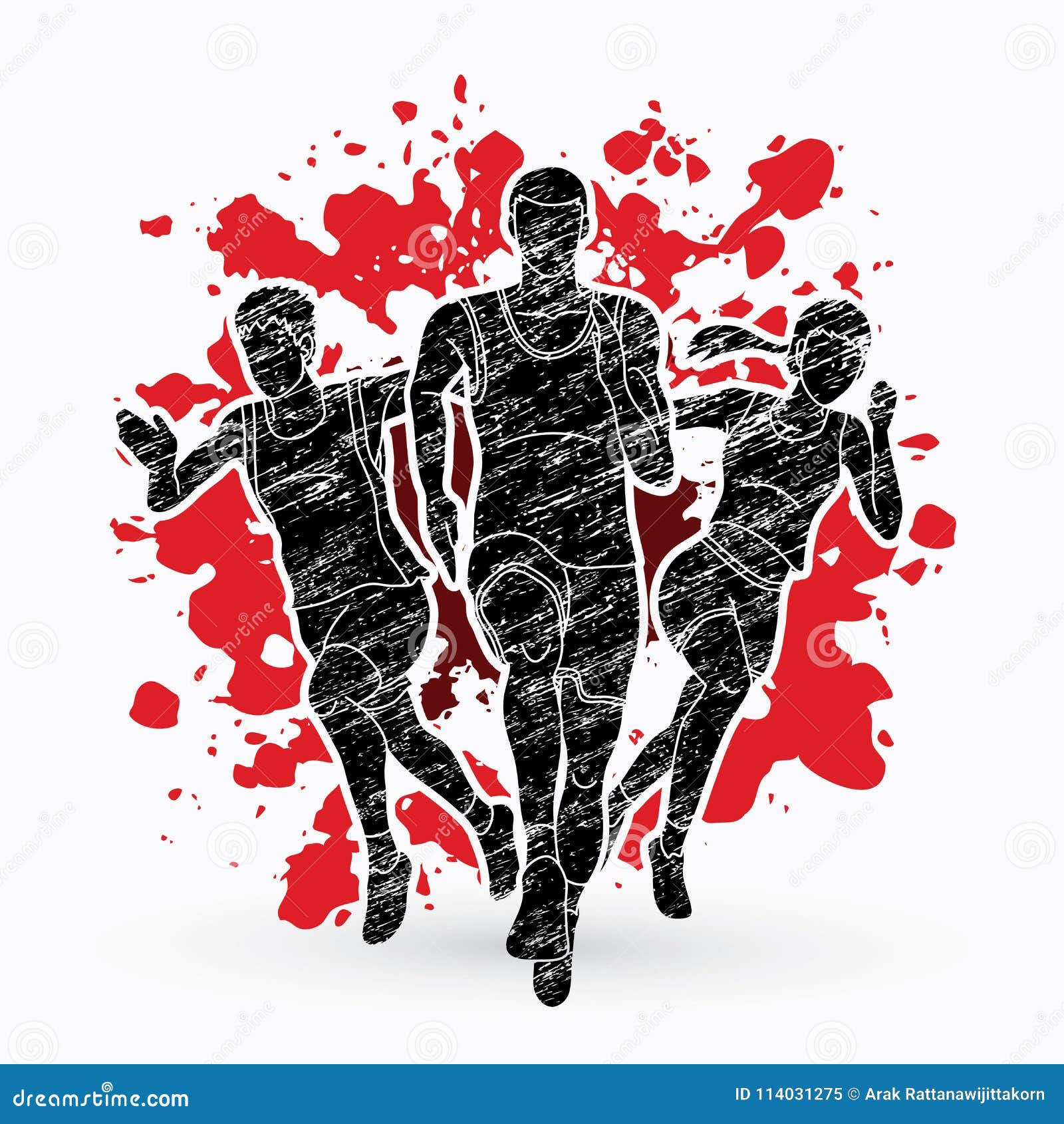 Group of Marathon Runner, People Running Graphic Vector Stock Vector ...