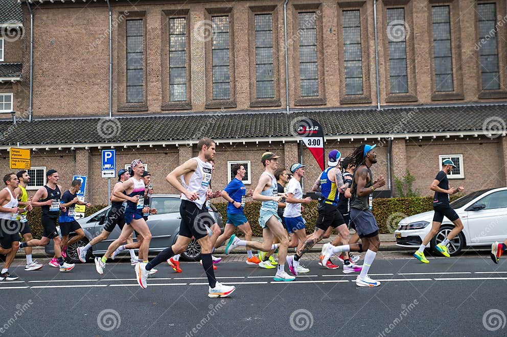 Group of Marathon Runner Seen from the Side at the TCS Amsterdam ...