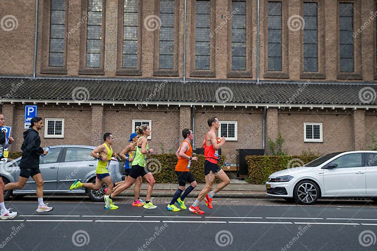 Group of Marathon Runner Seen from the Side at the TCS Amsterdam ...