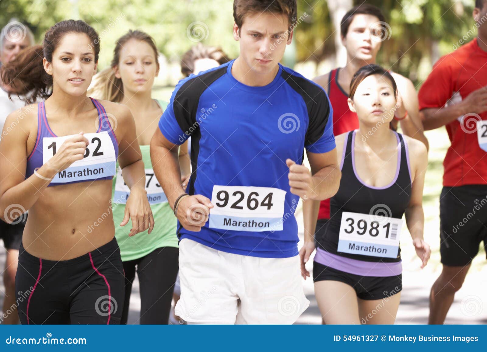 Group of Marathon Runners at Start of Race Stock Image - Image of ...
