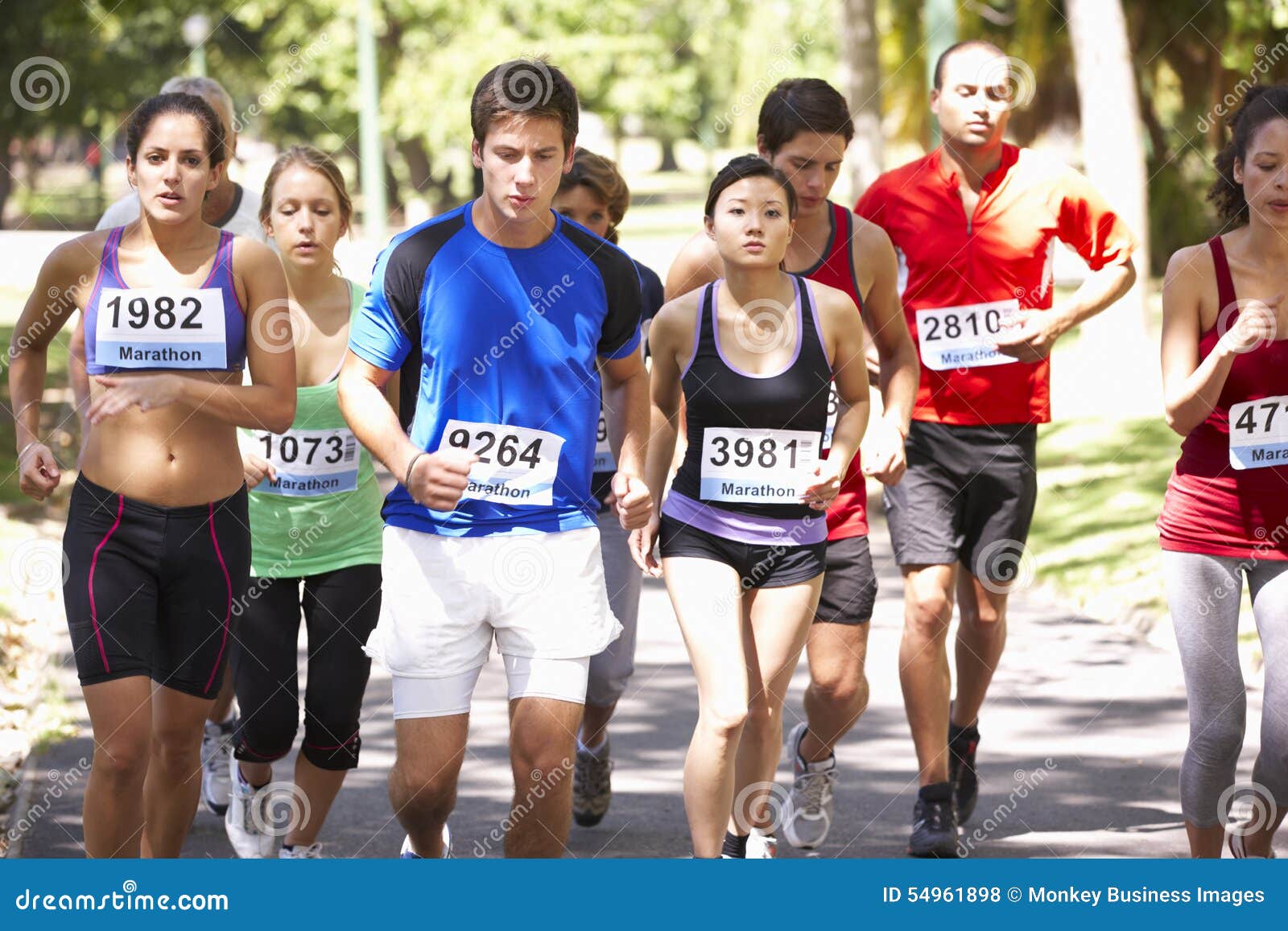 Group of Marathon Runners at Start of Race Stock Photo - Image of group ...