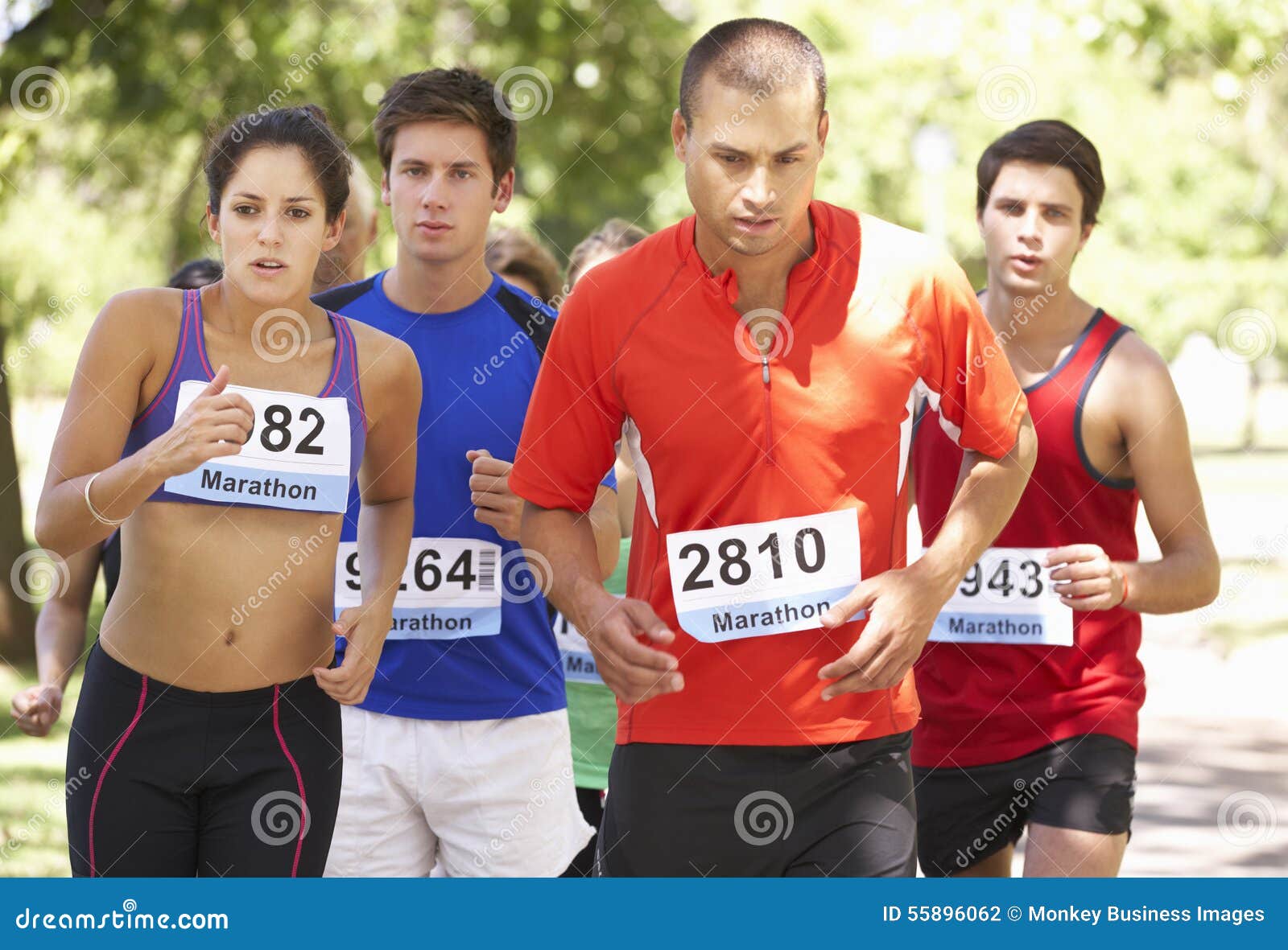 Group of Marathon Runners at Start of Race Stock Photo - Image of ...